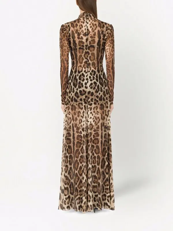 Dolce & Gabbana Leopard-print Georgette Maxi Dress