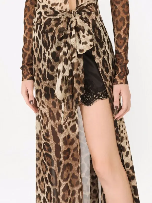 Dolce & Gabbana Leopard-print Georgette Maxi Dress