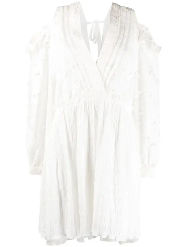 IRO PARIS Cold-shoulder Floral Mini Dress - White