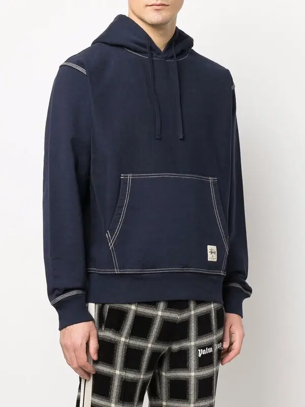 ロ*ー様 Stussy Contrast Stitch Label Hoodie Stussy-Contrast-Stitch-Label-