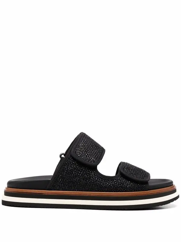 Hogan Touch-strap Flat Sandals