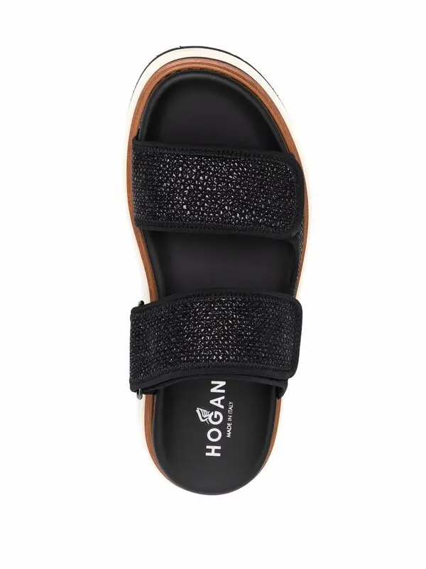 Hogan Touch-strap Flat Sandals