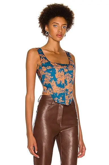 Miaou Campbell Corset Top In Blue