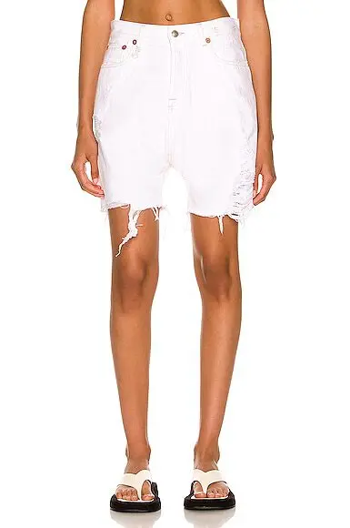 R13 Marky Drop Short In White
