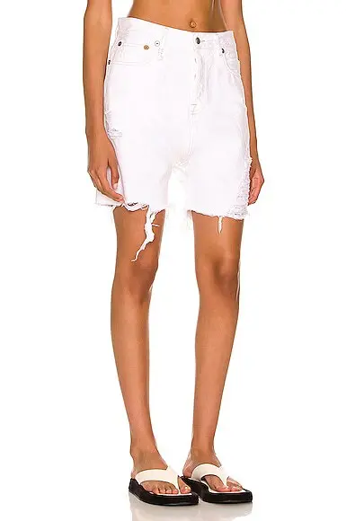 R13 Marky Drop Short In White