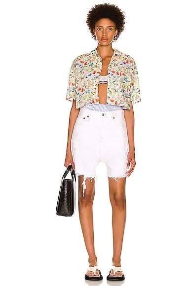 R13 Marky Drop Short In White