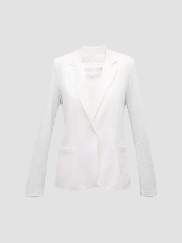 Majestic Filatures Stretch Linen-knit Blazer - Blanc