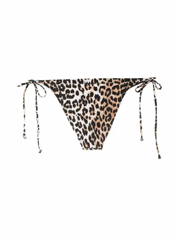 GANNI Leopard-print Bikini Bottom - Neutrals