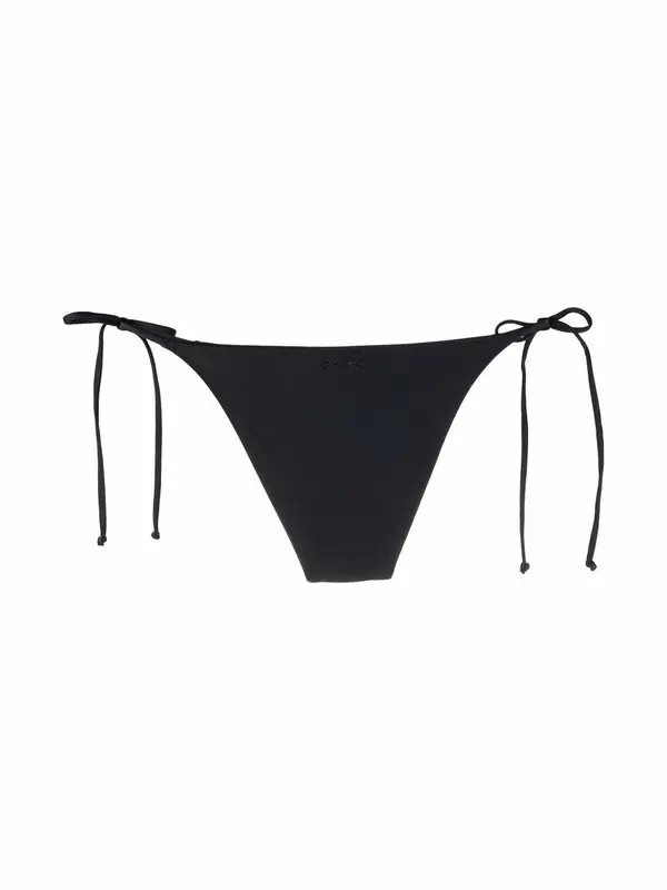 GANNI Side-tie Bikini Bottom - Black