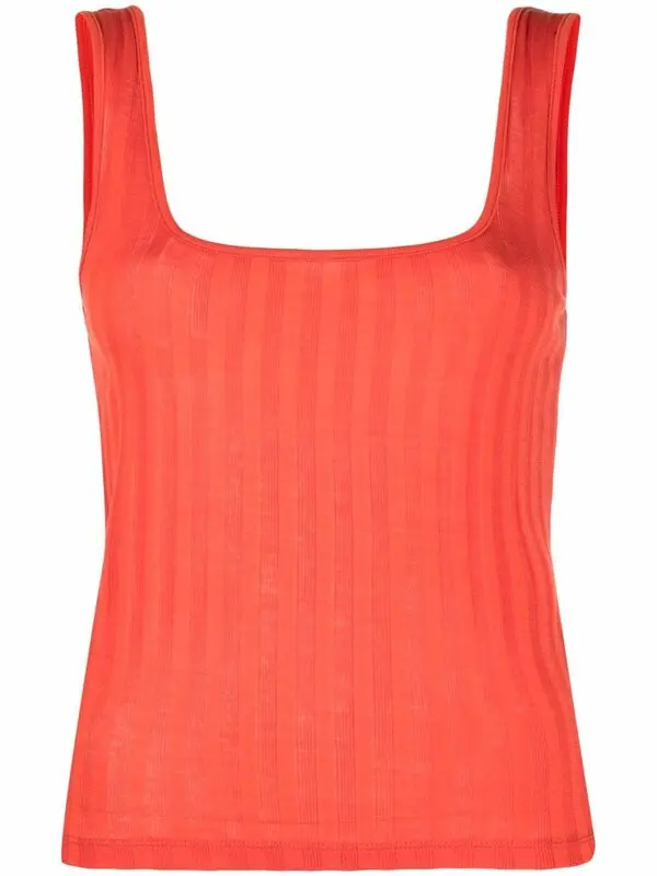 Vince Ribbed Square-neck Tank Top