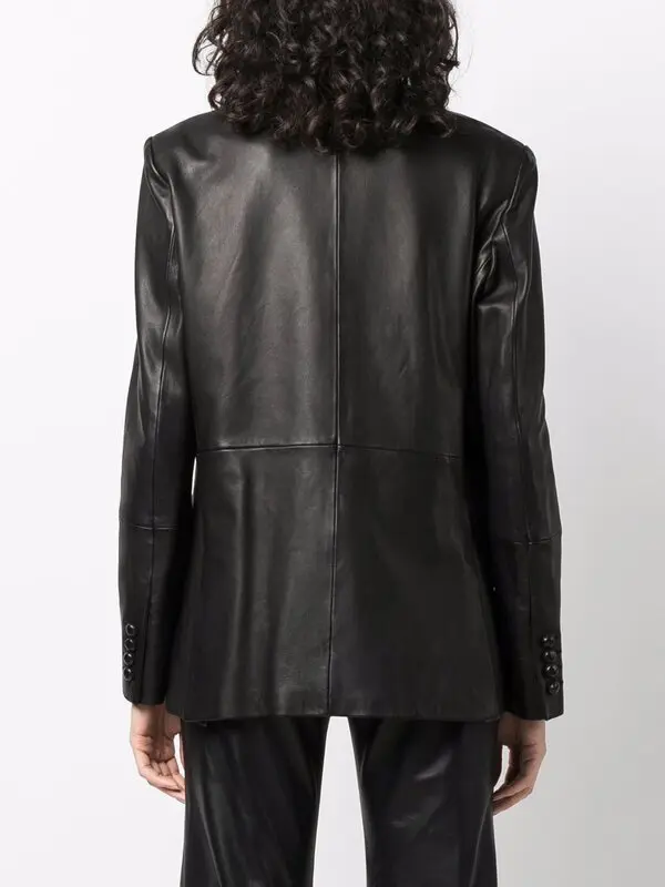 BLAZÉ MILANO Double-breasted Leather Blazer