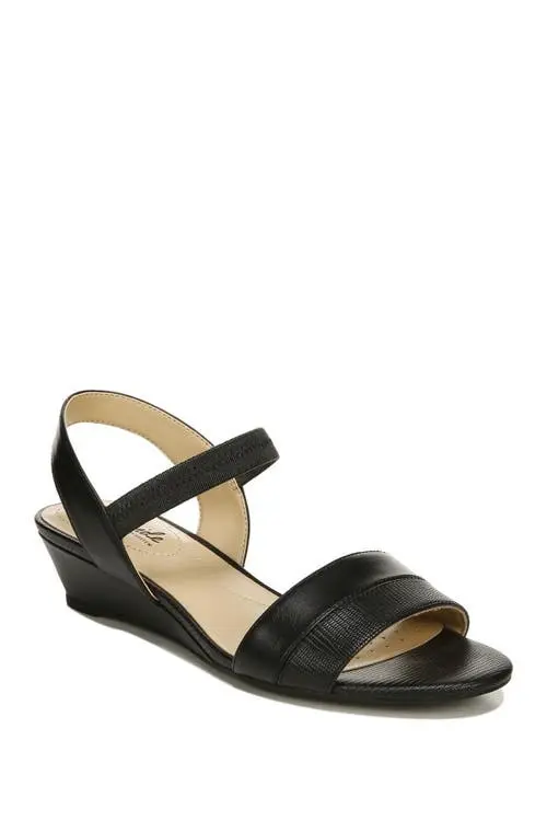 LIFESTRIDE Wedge Sandal - Black