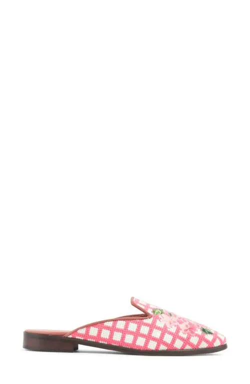 BYPAIGE Needlepoint Hydrangea Mule - Pink Hydrangea