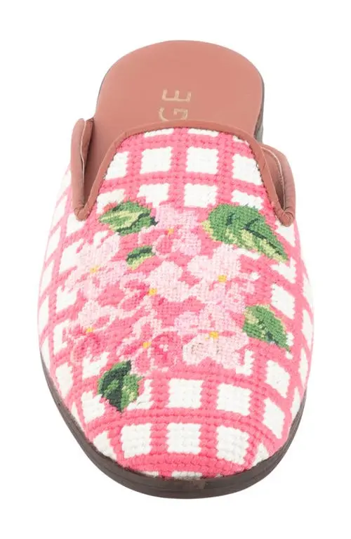 BYPAIGE Needlepoint Hydrangea Mule - Pink Hydrangea