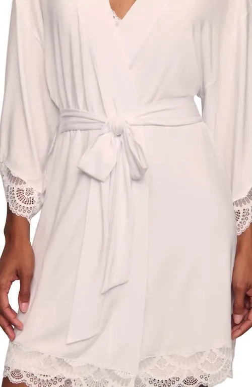 Eberjey Mariana Lace Trim Robe - White
