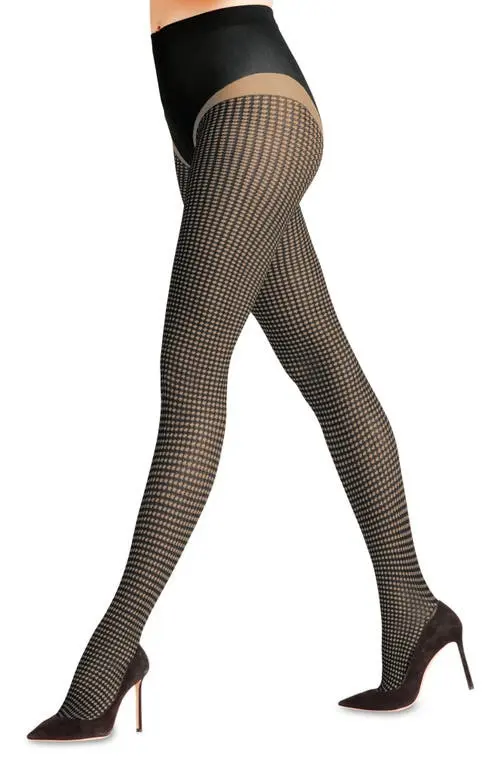 Falke Houndstooth Patterned Tights - Powder