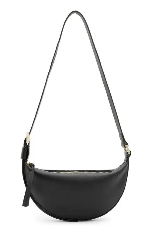 ALLSAINTS Half Moon Leather Crossbody Bag