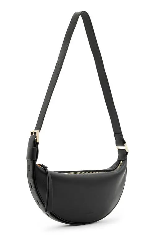 ALLSAINTS Half Moon Leather Crossbody Bag