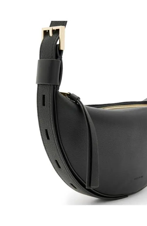 ALLSAINTS Half Moon Leather Crossbody Bag