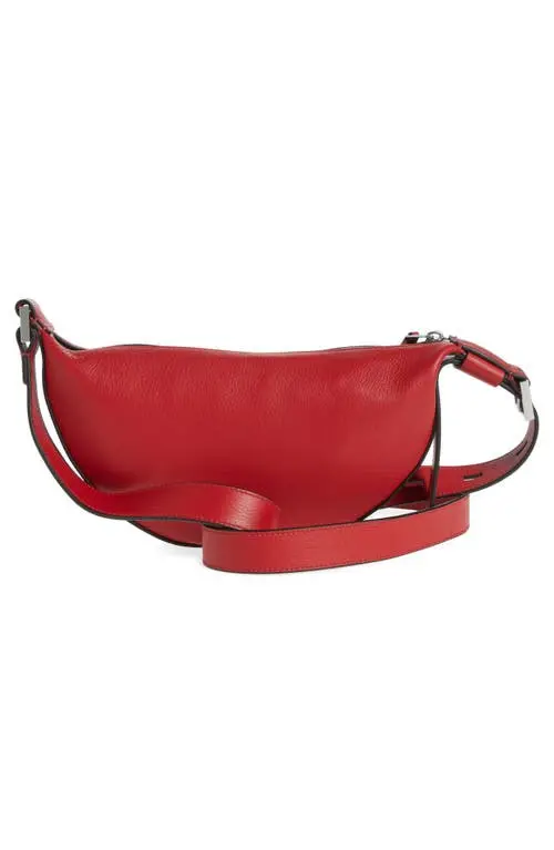 ALLSAINTS Half Moon Leather Crossbody Bag - Gala Red