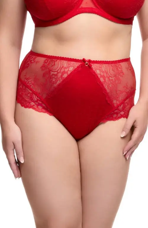 DITA VON TEESE Fiamma High Waist Brief - Rose Red