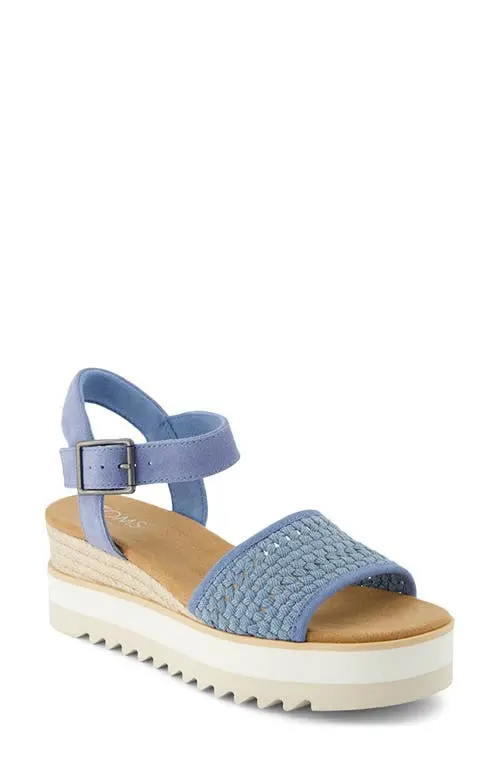 Toms Diana Platform Wedge Sandal - Blue