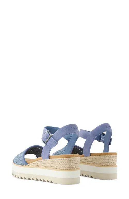 Toms Diana Platform Wedge Sandal - Blue