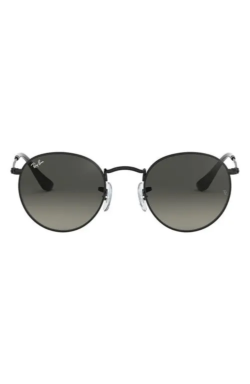 Ray-ban 50mm Gradient Round Frame Sunglasses - Black