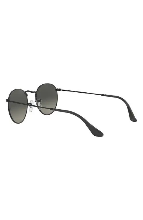 Ray-ban 50mm Gradient Round Frame Sunglasses - Black