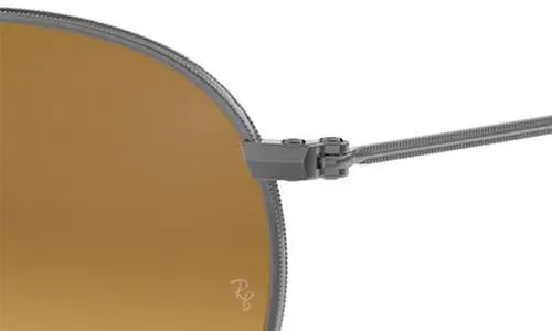 Ray-ban 50mm Gradient Round Frame Sunglasses - Gunmetal