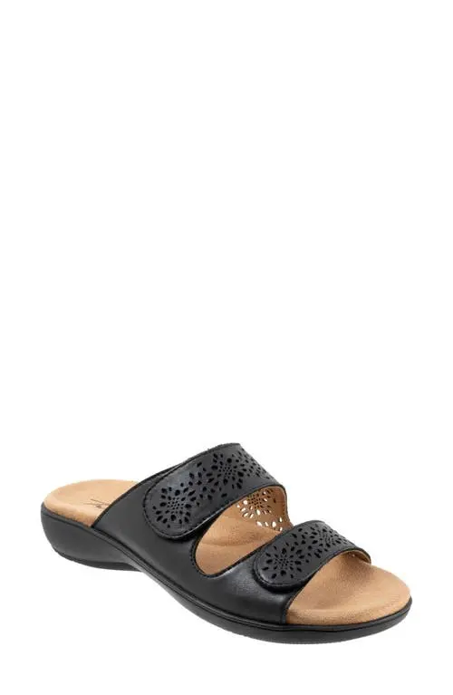 Trotters Ruthie Sandal - Black Leather
