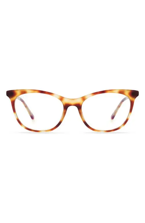 DIFF 51mm Cat Eye Blue Light Blocking Glasses - Solstice Tortoise/clear