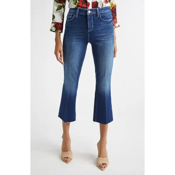 L'Agence Kendra High-rise Cropped Flare Jeans - Delany