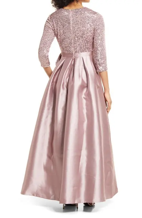eliza j pink sequin dress Eliza J Women's Sequined Long-Sleeve Cocktail Dress Hot Pink Size 8 $198
