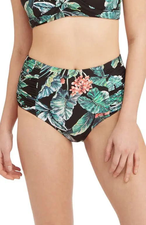 SEA LEVEL Gathered High Waist Bikini Bottoms - Black
