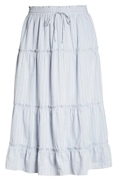 Madewell Striped Ruffle Tiered Maxi Skirt