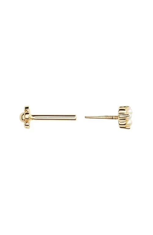 MARIA TASH Pearl Trinity Threaded Stud Earring