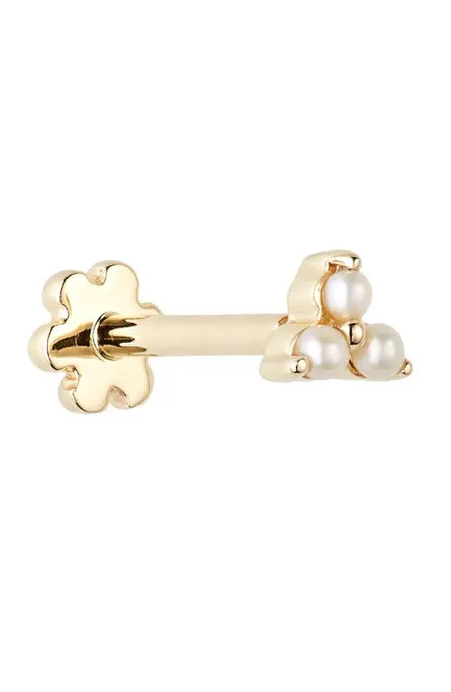 MARIA TASH Pearl Trinity Threaded Stud Earring
