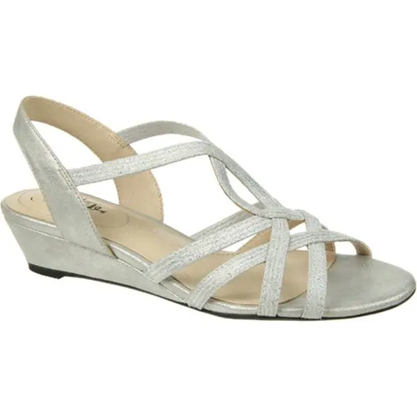 LIFESTRIDE Strappy Slingback Wedge Sandal - Silver