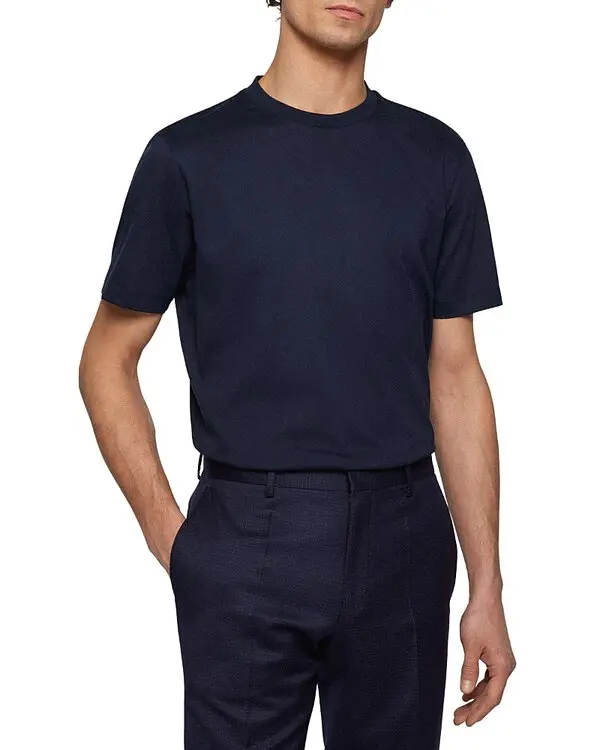 BOSS Thompson 02 Cotton Solid Tee - Dark Blue