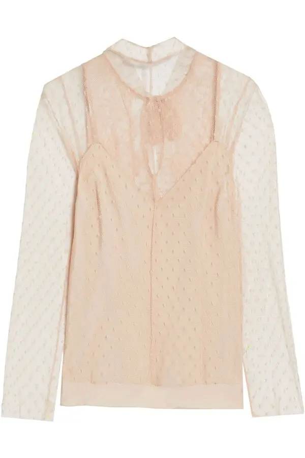 Red Valentino Point D'esprit Blouse - Blush