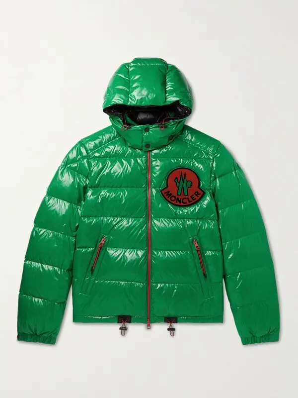Moncler 1952 Haggi Logo-appliquéd Quilted Recycled Glossed-shell Hooded Down Jacket - Green