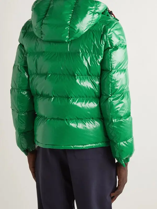 Moncler 1952 Haggi Logo-appliquéd Quilted Recycled Glossed-shell Hooded Down Jacket - Green