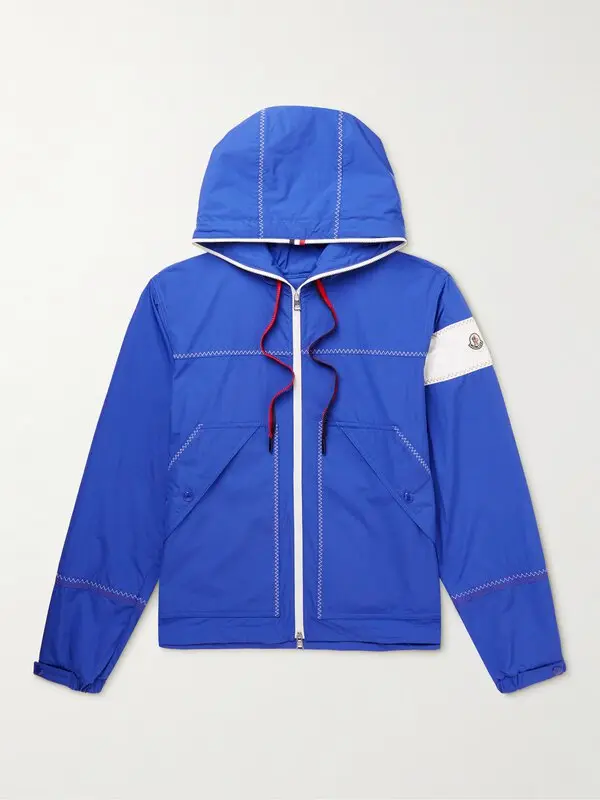 Moncler Fujio Logo-appliquéd Shell Hooded Jacket - Blue