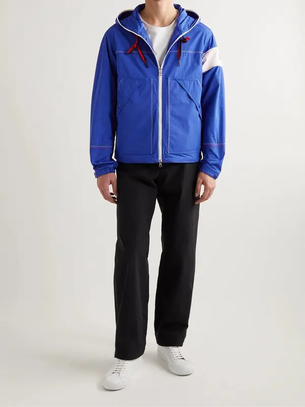 Moncler Fujio Logo-appliquéd Shell Hooded Jacket - Blue