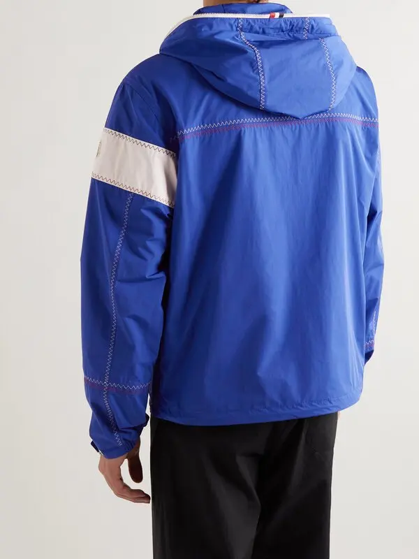 Moncler Fujio Logo-appliquéd Shell Hooded Jacket - Blue