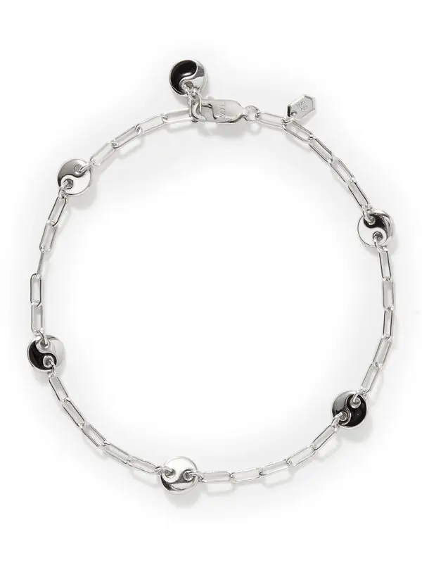 Maria Black Supper Club Rhodium-Plated And Enamel Bracelet In