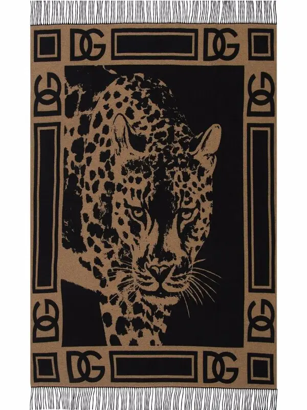Dolce & Gabbana Leopardo-print Cashmere Blanket