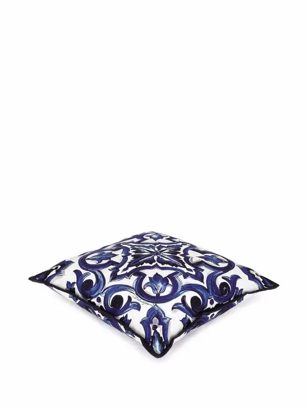 Dolce & Gabbana Small Blu Mediterraneo-print Canvas Cushion
