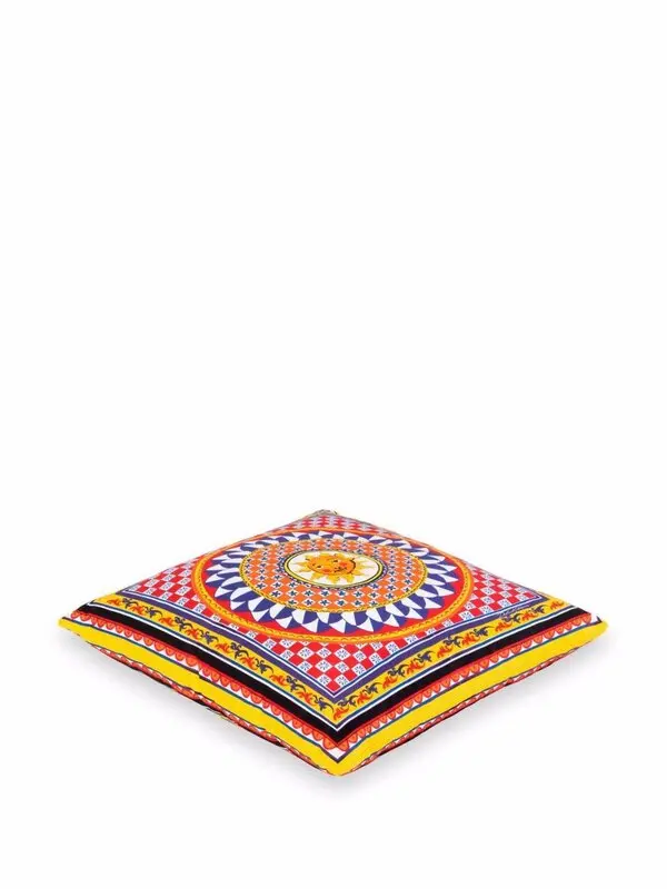 Dolce & Gabbana Small Carretto-print Duchesse Cotton Cushion